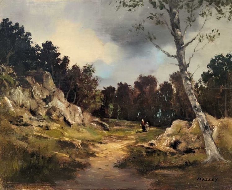 Henry Gibbs Massey | Paysage animé en forêt | MutualArt