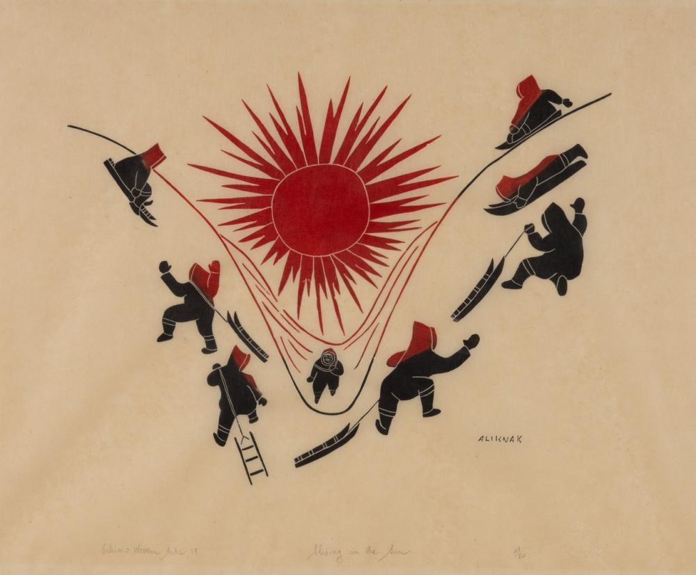 Peter Aliknak | Eskimo Western Arctic, Sliding into the Sun | MutualArt