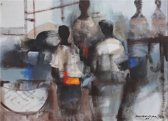 Paco Gorospe | Abstract Figures Oil on Canvas (64) | MutualArt
