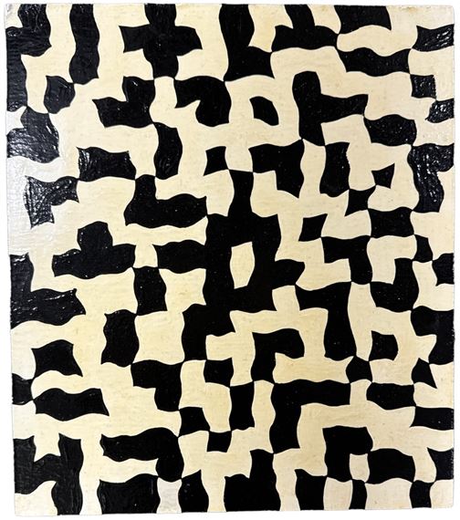 Rose Feller | Hungarian); abstract oil on board (2017) | MutualArt