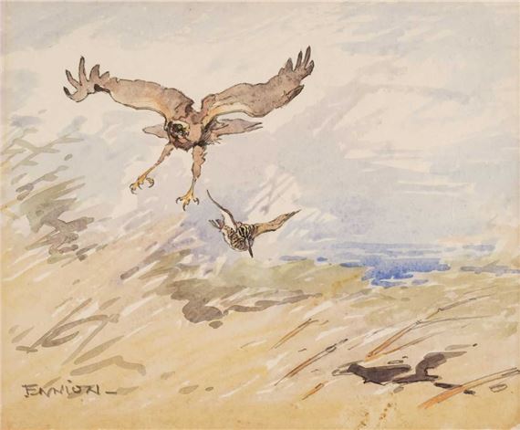 Eric Arnold Roberts Ennion | Hen Harrier and Snipe (1973) | MutualArt