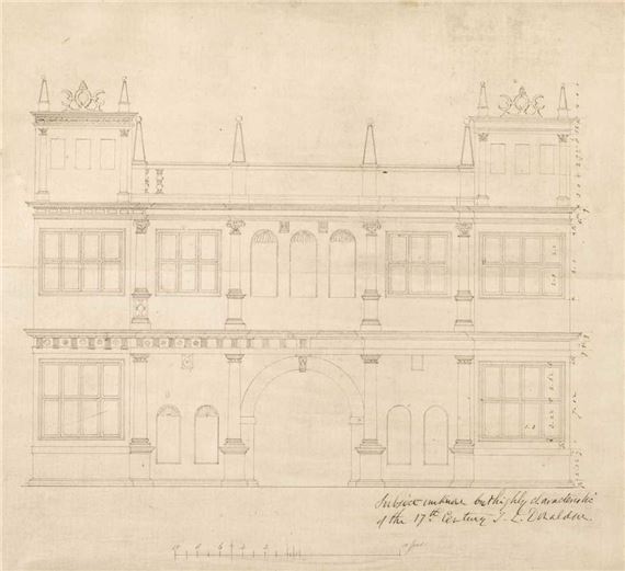 Robert Smithson | Architectural facade drawing of an Elizabethan or ...
