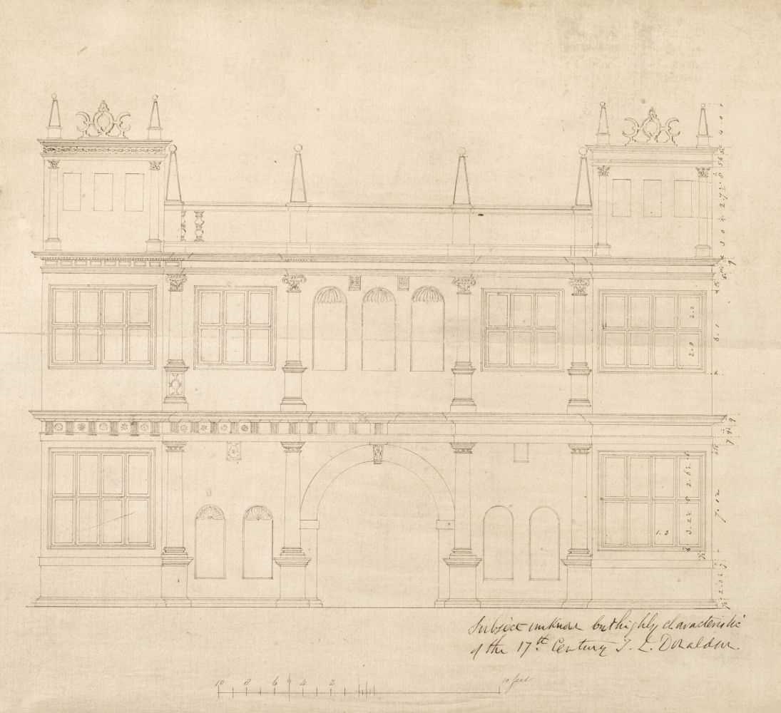 Robert Smithson | Architectural facade drawing of an Elizabethan or ...