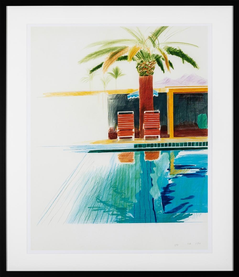 David Hockney | Pool and reflected Palm Tree (1937) | MutualArt