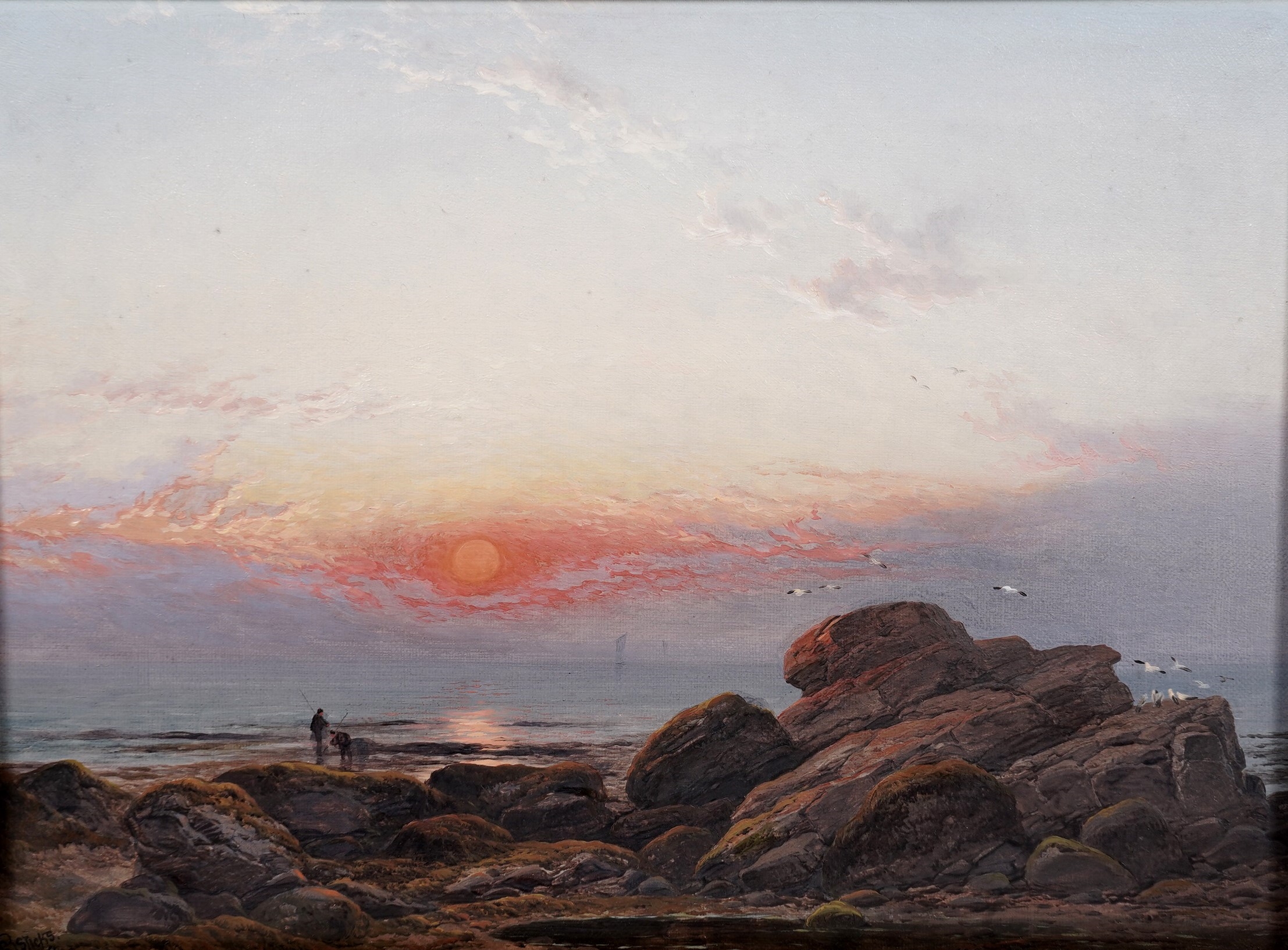 George Blackie Sticks | Channel at the Farne Islands (1889) | MutualArt