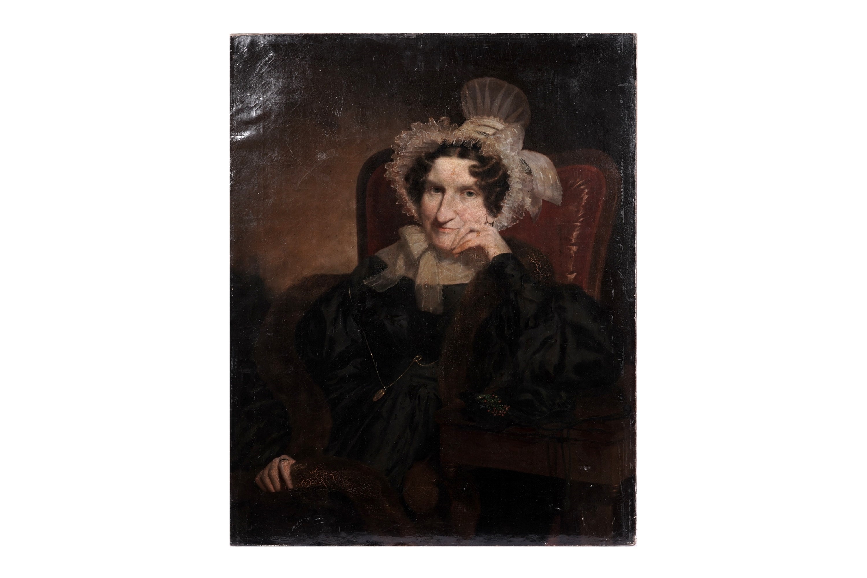 Henry Raeburn | Portrait of a Lady with Lace Bonnet | MutualArt