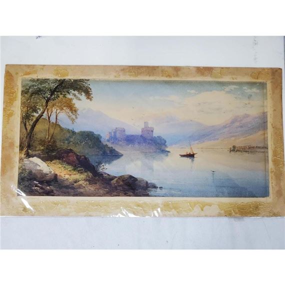 Rowbotham Ireland | Lakek and Castle Scene (1872) | MutualArt