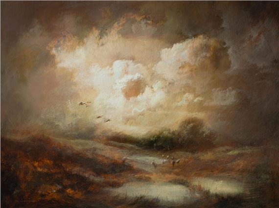 Carl Stringfellow | Wetlands with Herons | MutualArt