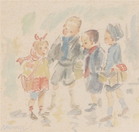 Philip Naviasky | Philip Naviasky (1894-1983) Study of children Signed ...