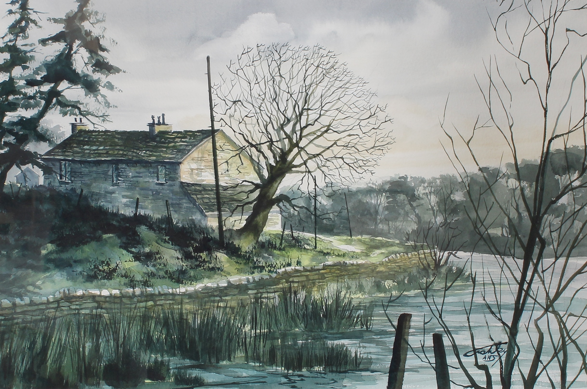 Ashley Jackson | Ashley Jackson (b.1940)Cottage by a riverSigned ...