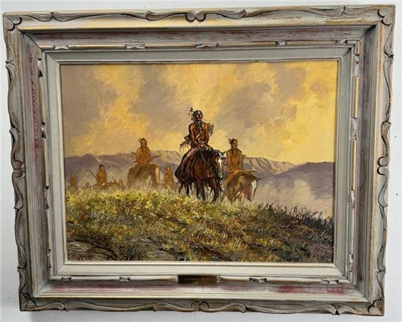 Jack Roberts | Jack Roberts The Warrior Society Oil Painting (1965 ...