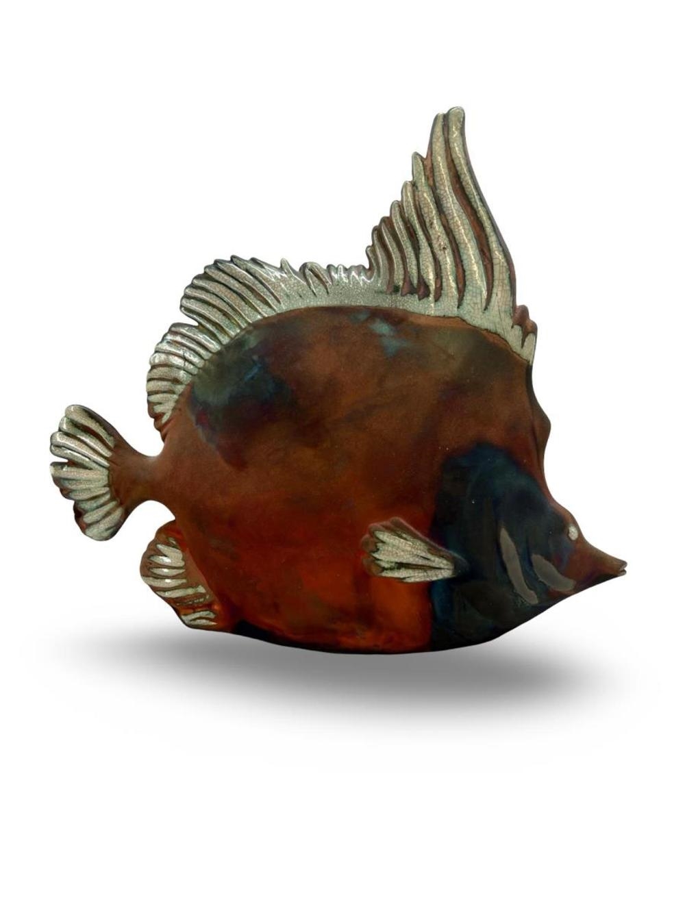 Leslie Mitchell | Leslie Mitchell Raku Pottery Fish | MutualArt