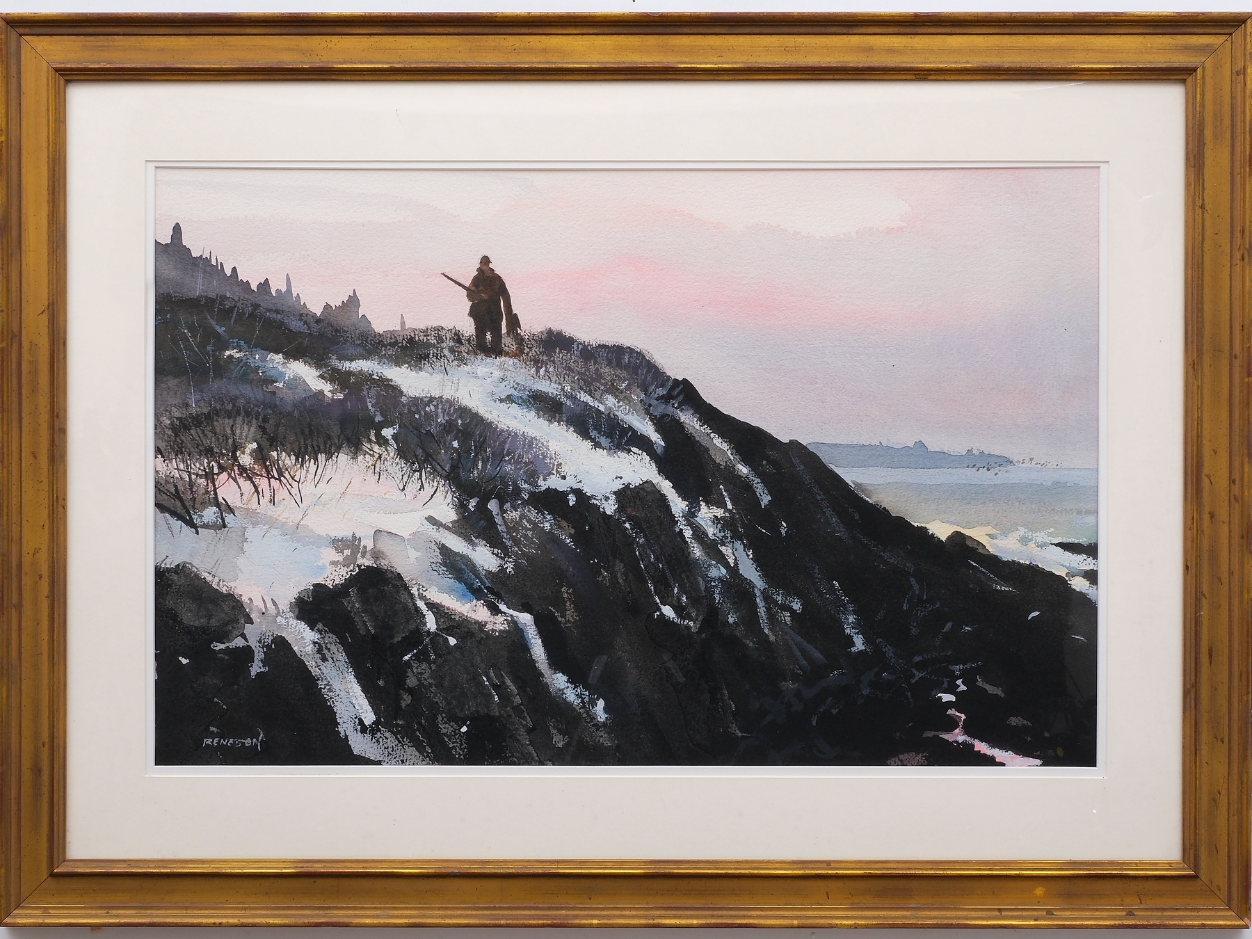 Chet Reneson | Hunter carrying ducks | MutualArt