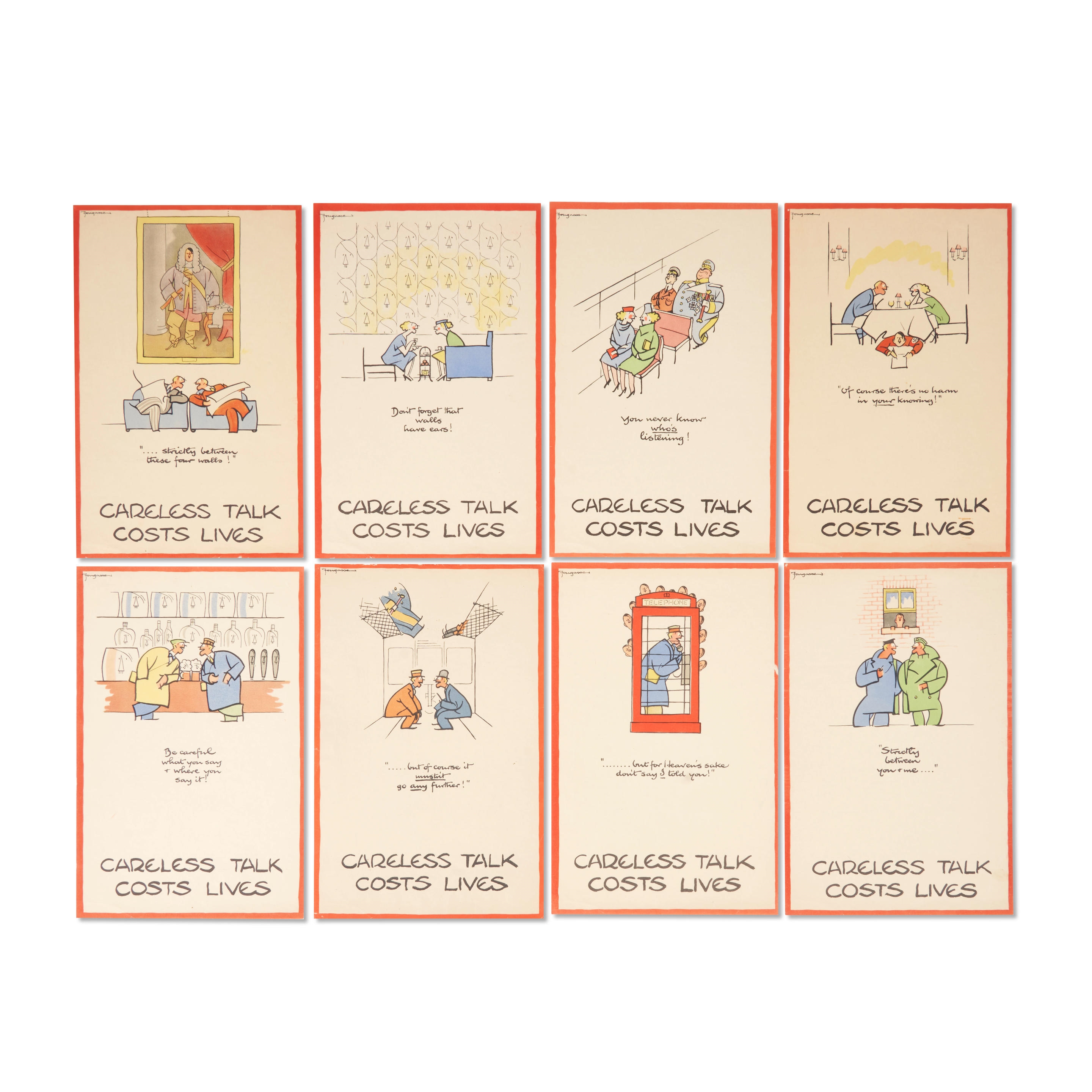 Cyril Kenneth Bird Fougasse | A complete set of 8 lithographs ...