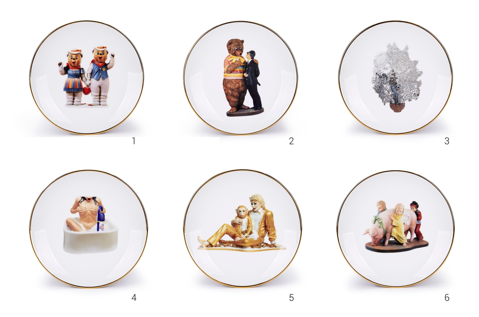 Jeff Koons | Banality Series Plate (Art products, set of 6, set of 6 ...