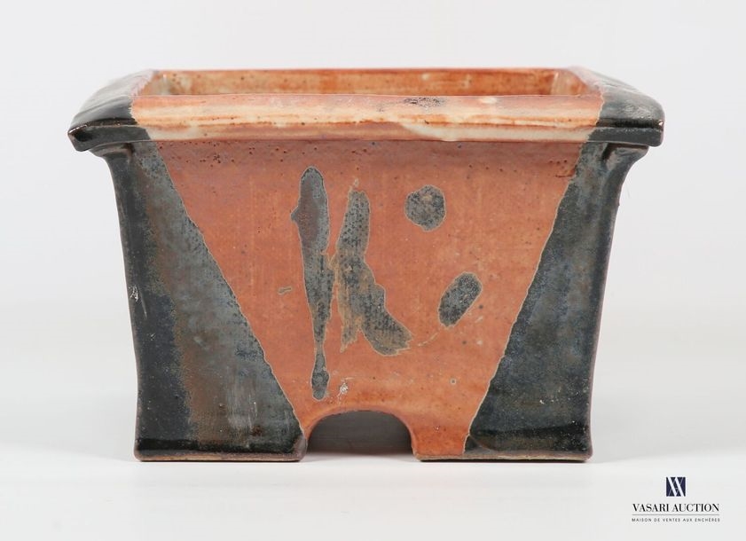 Vincent Potier | Cache-pot en grès de forme rectangulaire à décor ...