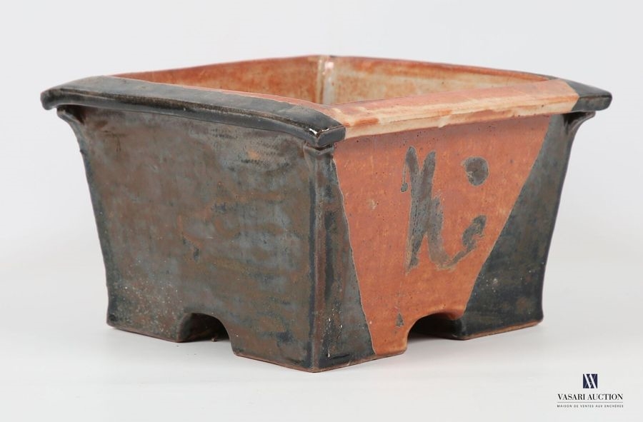 Vincent Potier | Cache-pot en grès de forme rectangulaire à décor ...