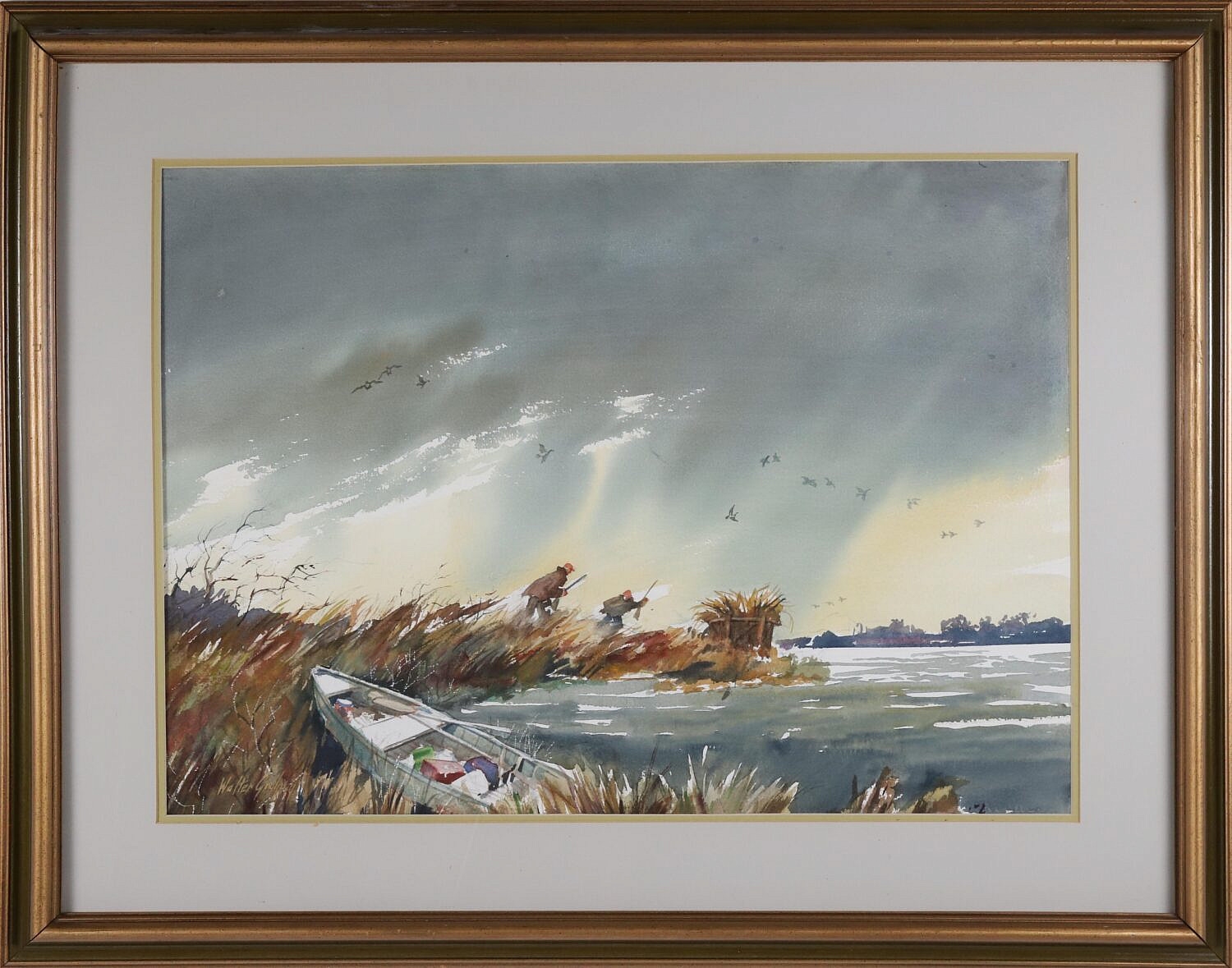 Walter Graham | Native American Paddling His Canoe | MutualArt