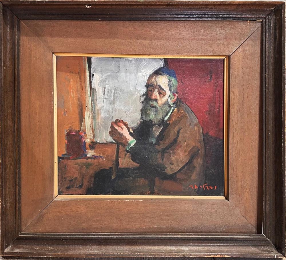 Ed Adler | Ed Adler 1917-1984 (Israeli) Hassidic figure oil on canvas ...