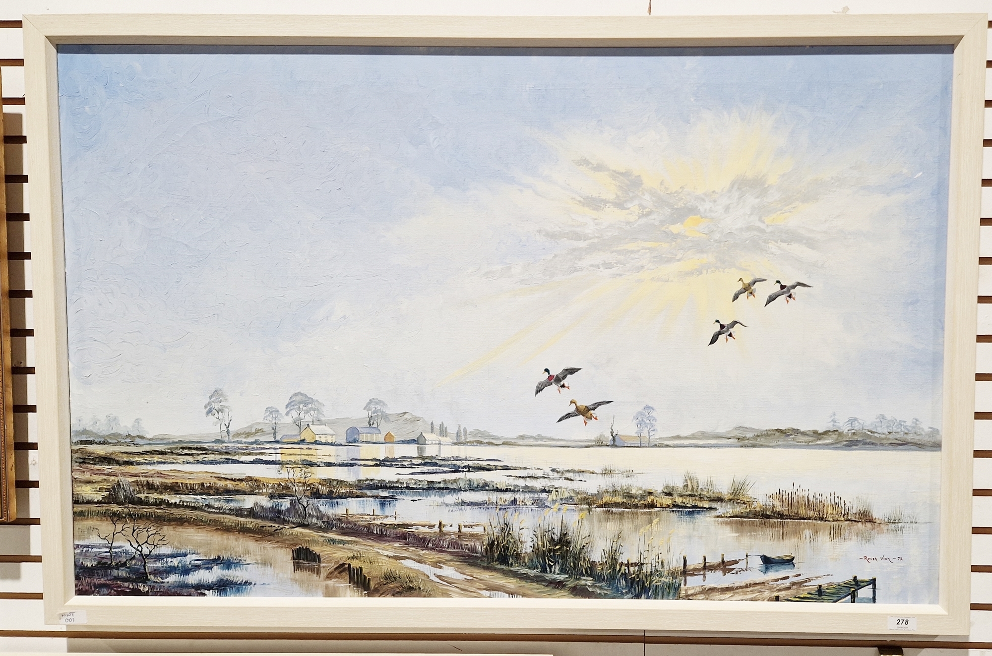 Roger Vick | Roger Vick (1938-2009) Oil on canvas Wetland landscape ...
