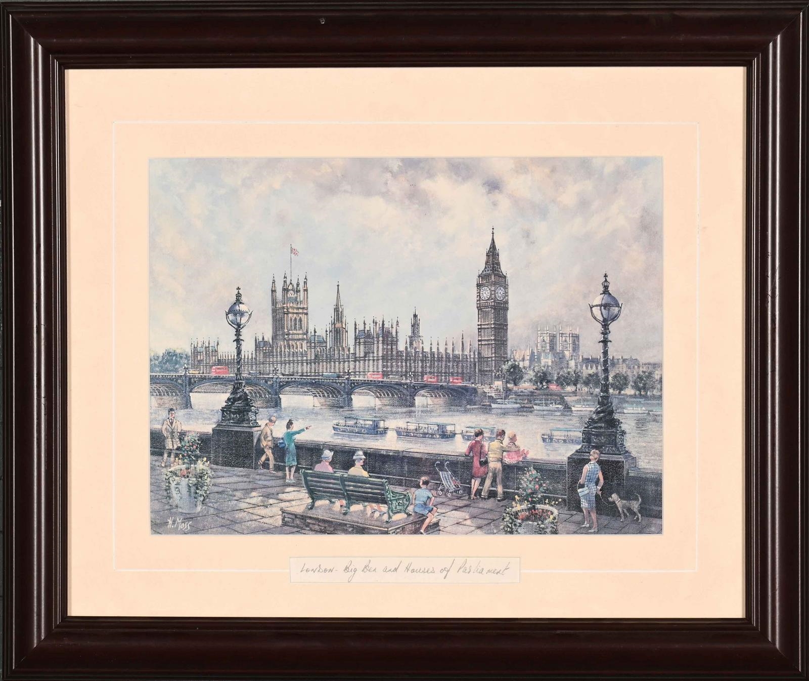 Henry William Moss | Two Works: London: Big Ben and Houses of ...
