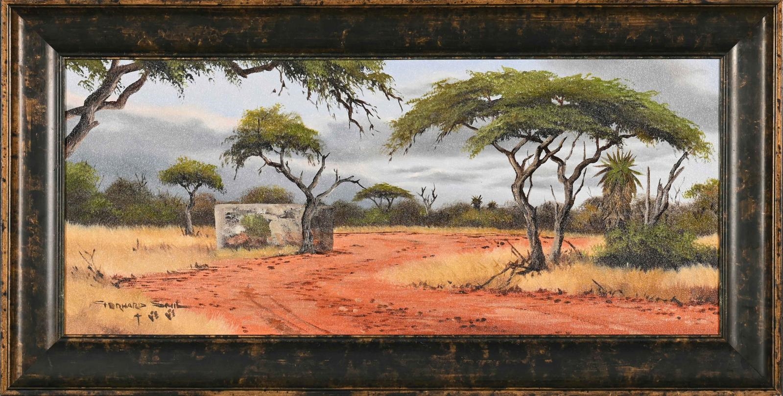 Gerhard Smit | Road with Trees and Water Trough | MutualArt