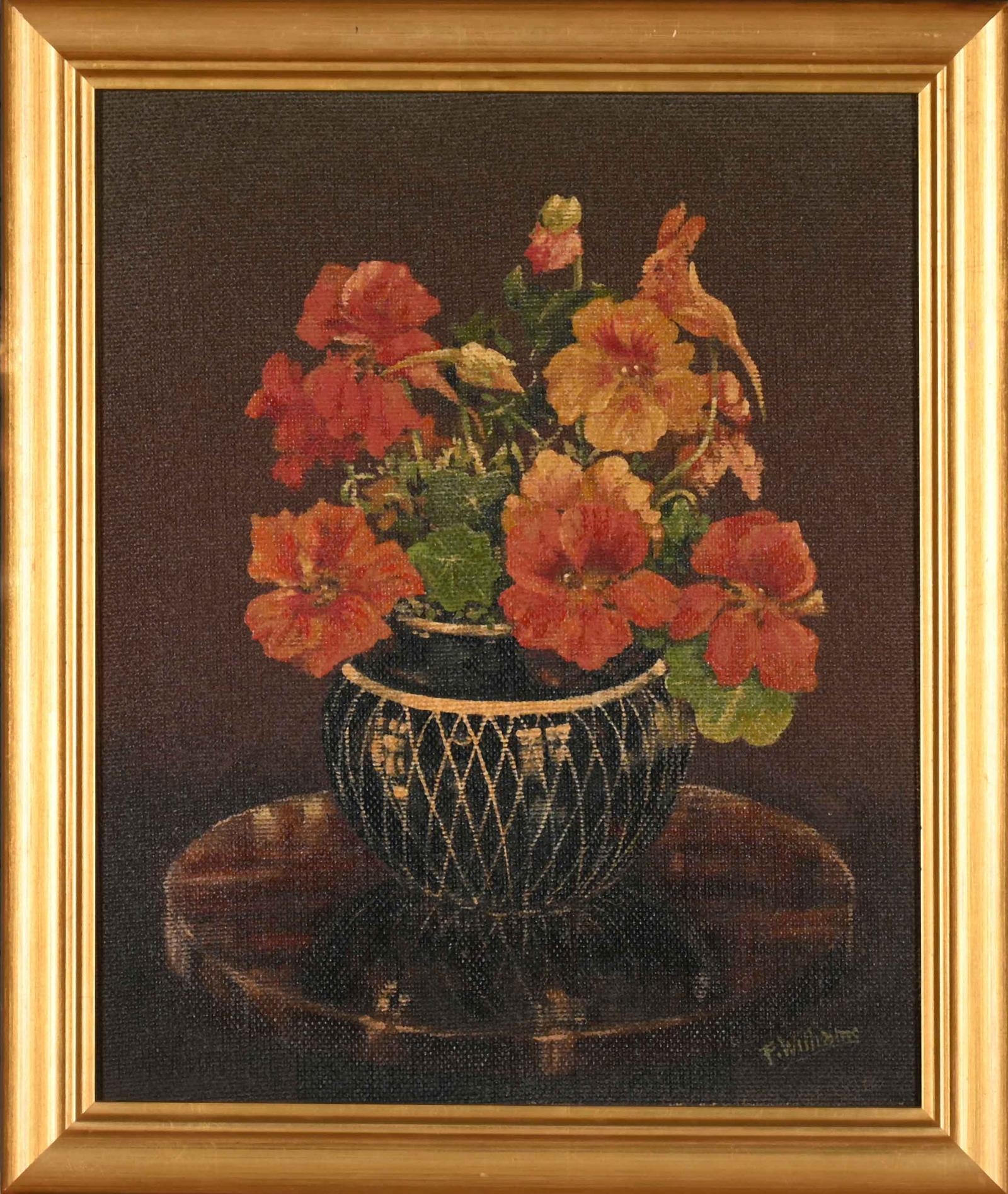 F. Matthew Williams | Signed F. Williams, Still Life with Nasturtiums ...