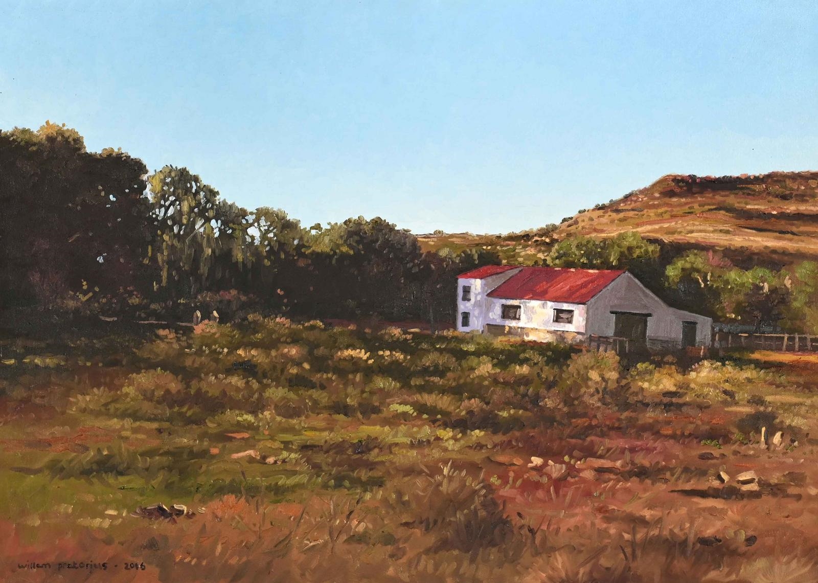 Willem Pretorius | Landscape with Farm Building (2016) | MutualArt