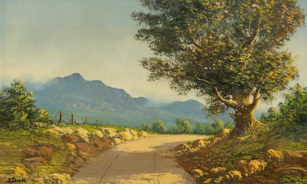 Benjamin Jacobus Davis | Mountain Landscape with Sand Road | MutualArt