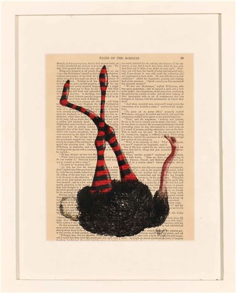 Kelly Stevens McLaughlan | Ostrich in Striped Leggings | MutualArt