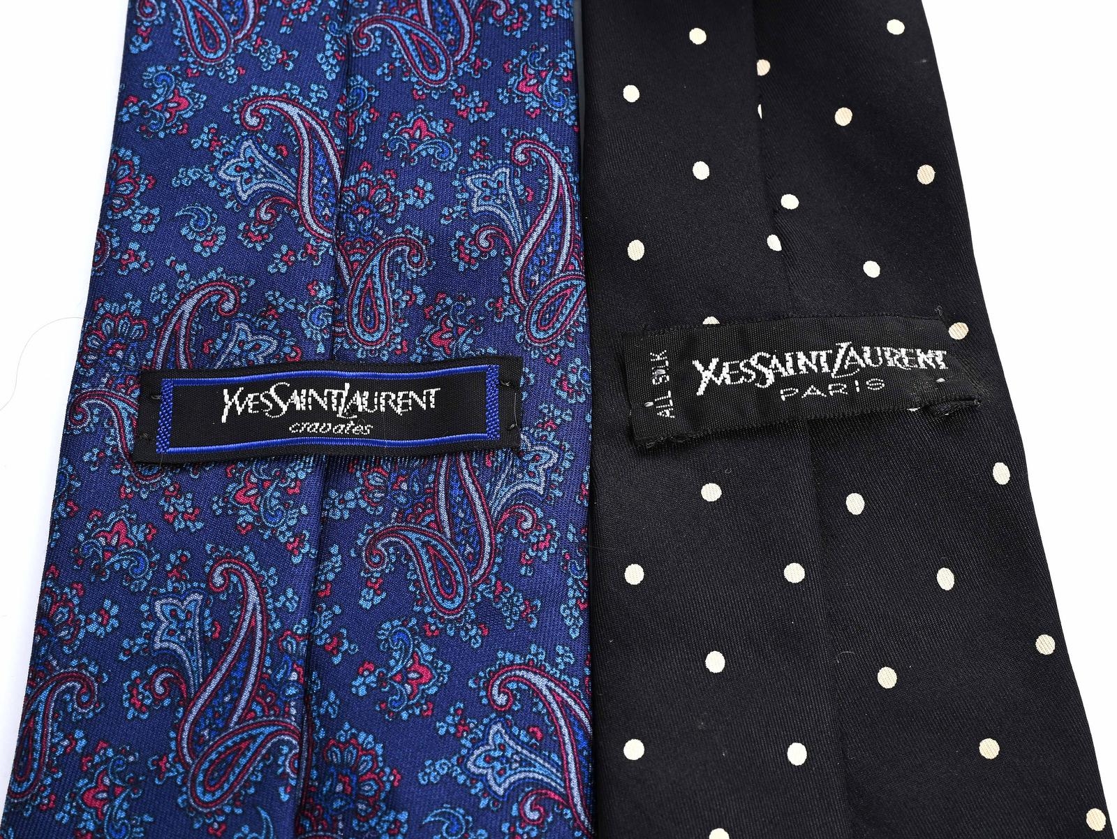 Yves Saint Laurent | Collection of three ties; a Gucci with horse-bit ...