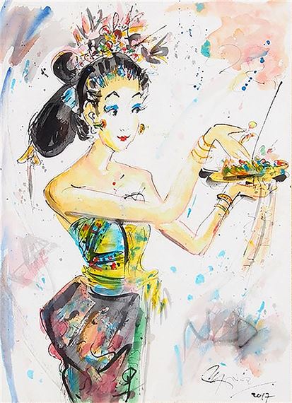 Nyoman Gunarsa | Wanita Dan Sesaji (2017) | MutualArt