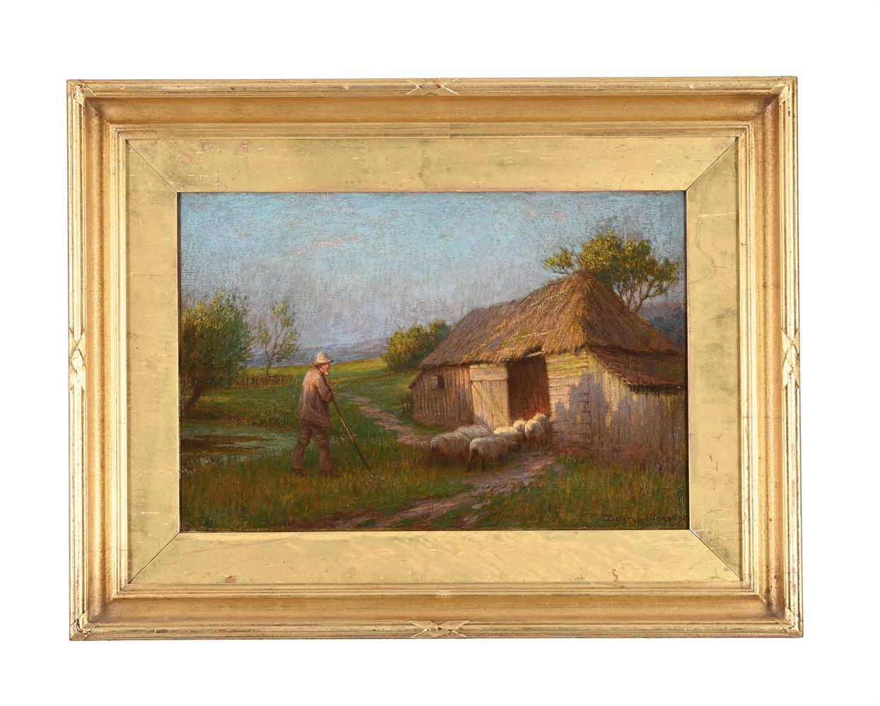 Owen Baxter Morgan | SHEPHERD AND FLOCK RETURNING TO THE STALL | MutualArt