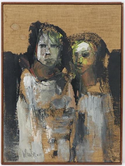 Gino Hollander | Expressionist portrait of two figures | MutualArt