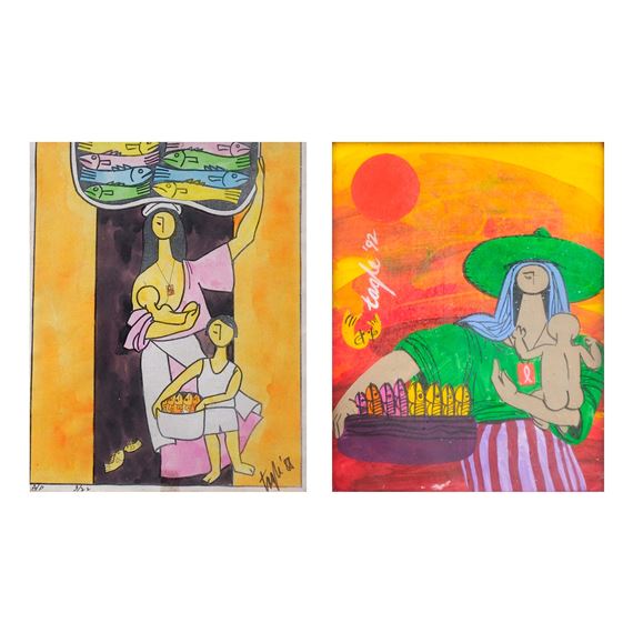 Ernesto Tagle | a.) Fish Vendors b.) Fish Vendor (1988) | MutualArt