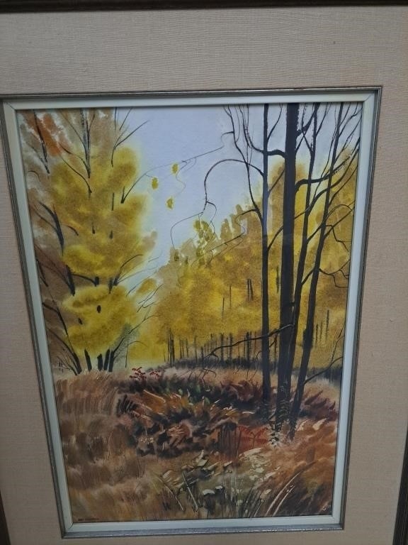 Ken Hanson | Ken Hanson watercolour Autum-Muskoka Artwork | MutualArt