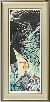 Isson Tanaka | Livistona chinensis and halcyon coromanda (estampe ...