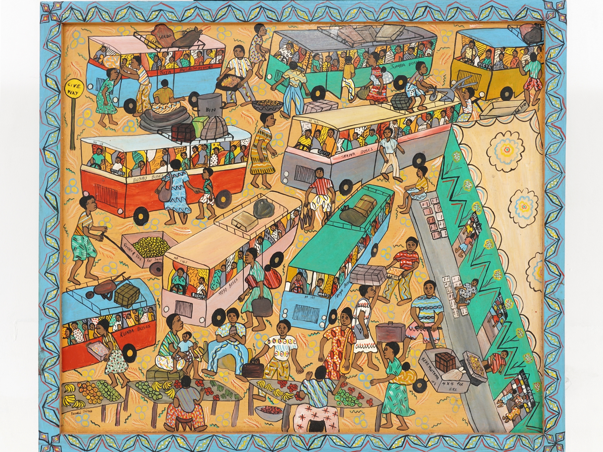 Tendai Cherwa | MARKET AT THE BUS STOP | MutualArt