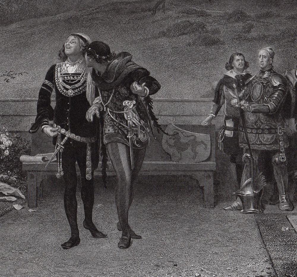 Marcus Stone | Edward II and Piers Gaveston (1808) | MutualArt