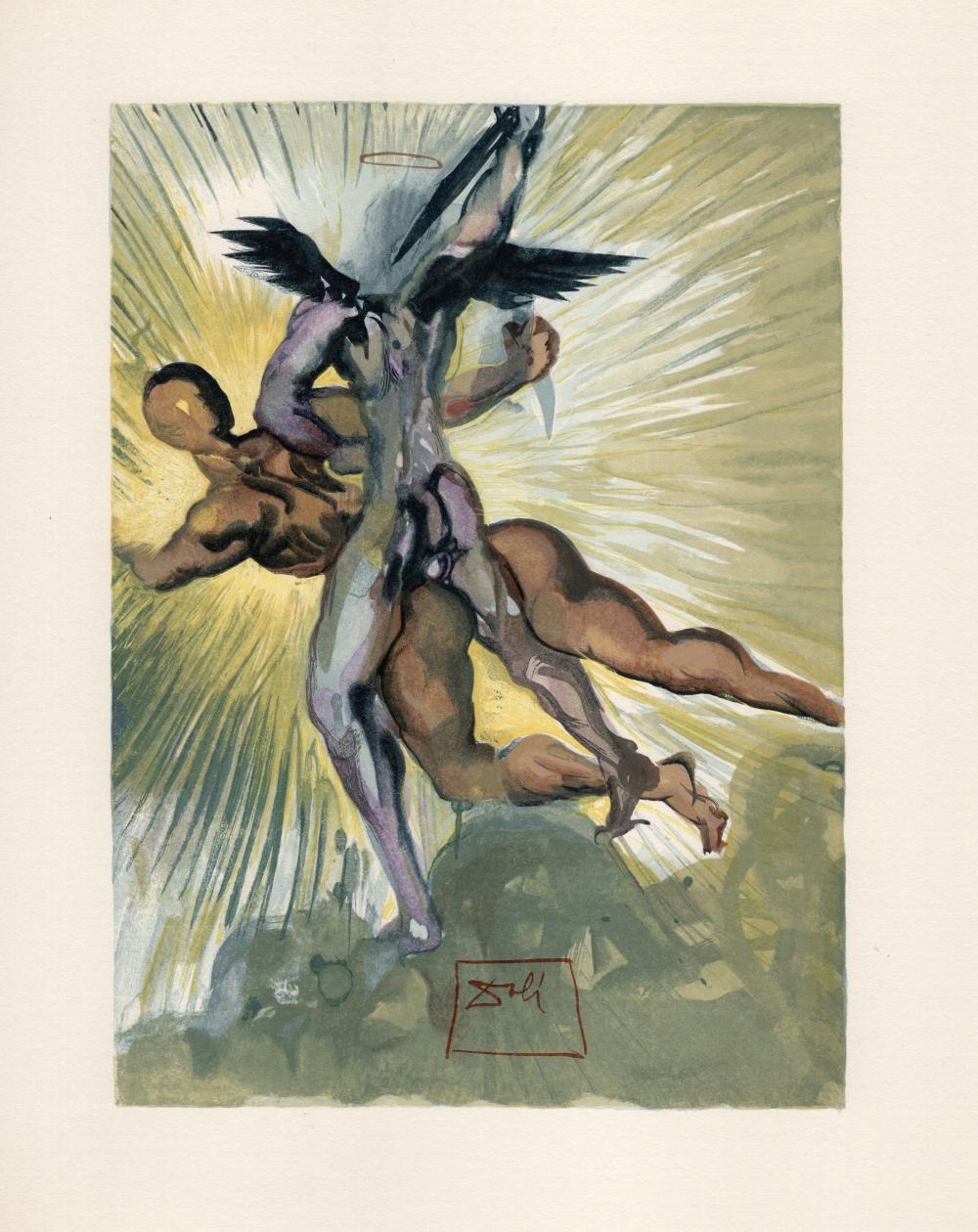 Salvador Dalí | 1960 Salvador Dali Guardian Angels Authentic Woodcut ...