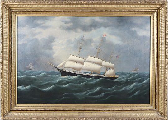 American School, 18th Century | Square Rigged Merchant Ship on The Open ...