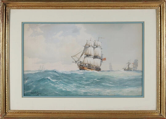 Derek Gardner | British Ship of The Line in Open Seas | MutualArt