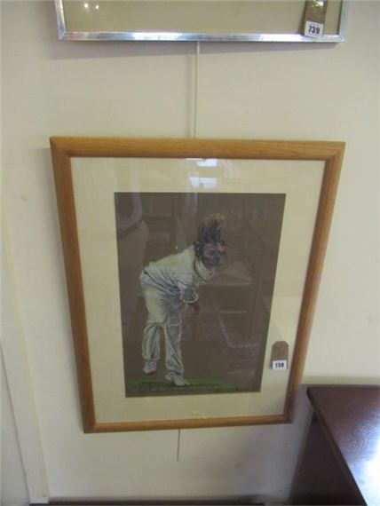 K. Taylor | PASTEL OF R HUTTON BY K TAYLOR SIGNED BY BOTH | MutualArt