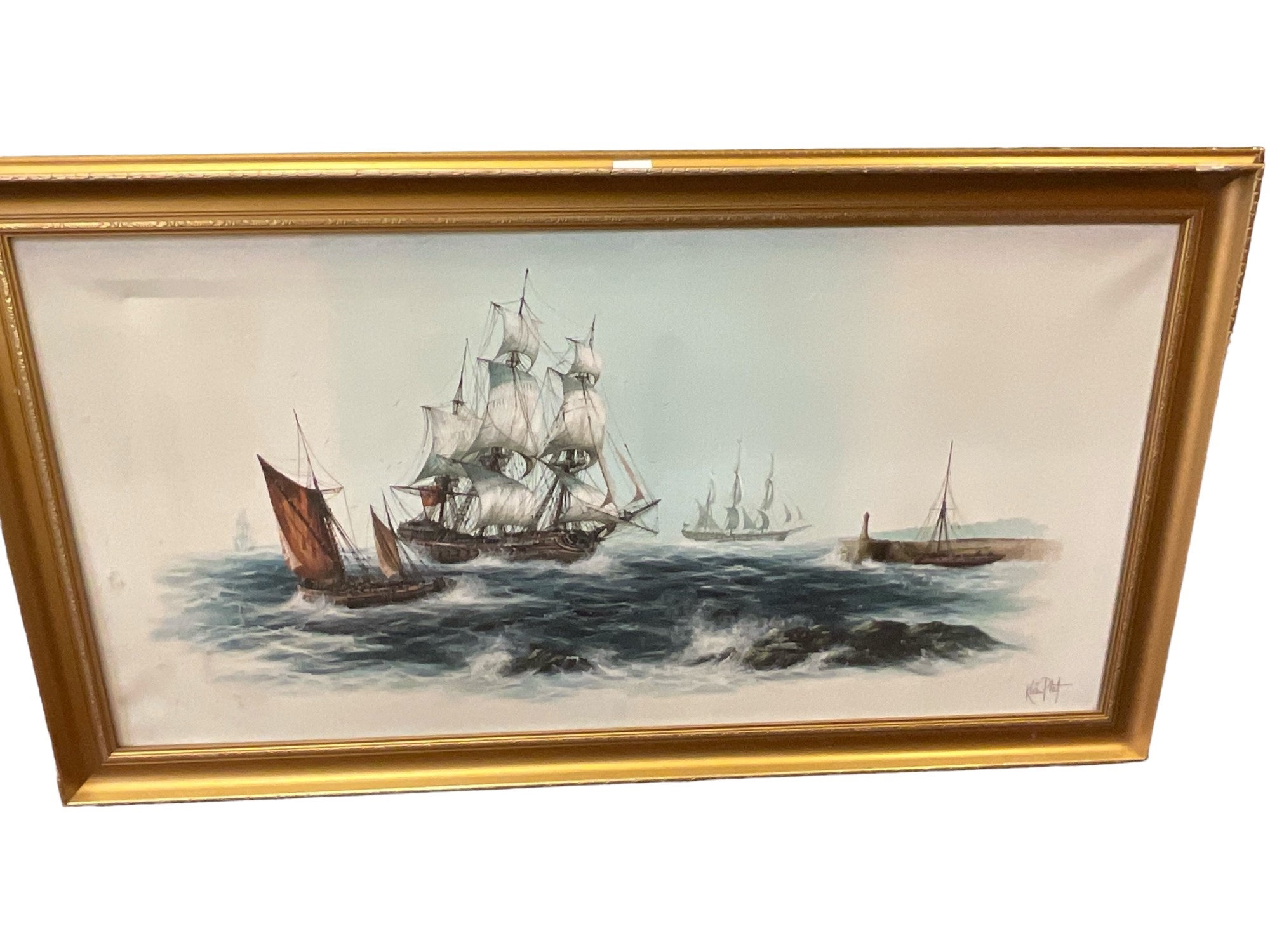 Kevin Platt | oil on canvas Marine scene and another and a small ...