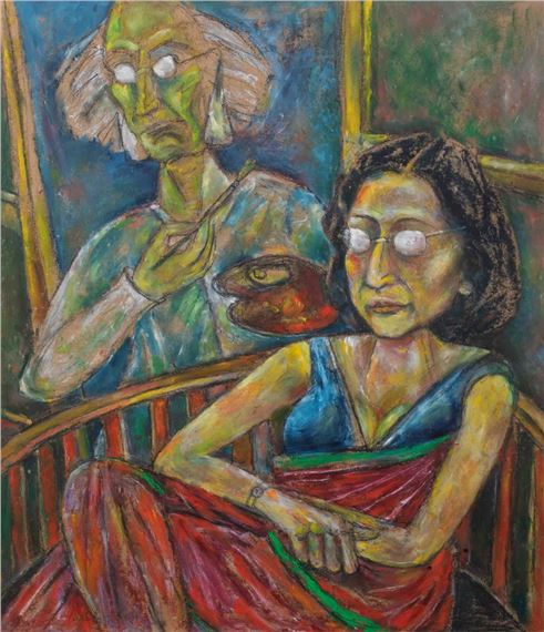 Paritosh Sen | SELF PORTRAIT WITH WIFE | MutualArt