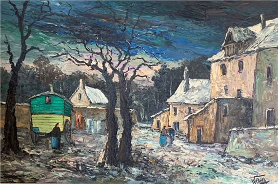 Luc Verger | Roulotte sous la neige | MutualArt