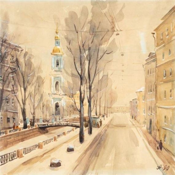Alexander Alexandrovsky | Street Scene Watercolor, Alexander ...