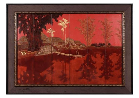 Vietnamese School, 20th Century | Vietnamese Red Lacquer Screen (20th ...