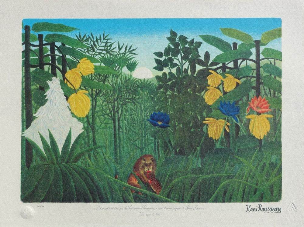 Henri Rousseau | Two Monkeys in the Jungle (1909) | MutualArt
