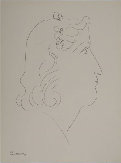 Henri Matisse | Henri MATISSE - Profile study of flowers (1943) | MutualArt